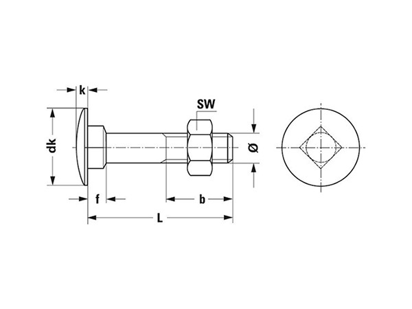 Torban vijak M8 x 40 mm - Vijci i tiple - Okov za namještaj